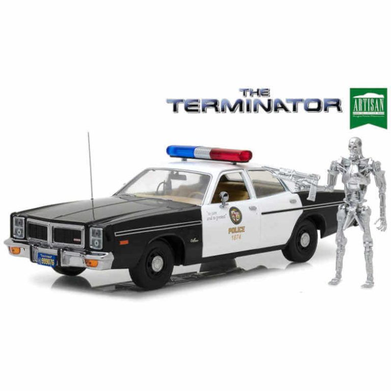 Terminator : Police Car with T-800 Endoskeleton Figure • Meeple Planet